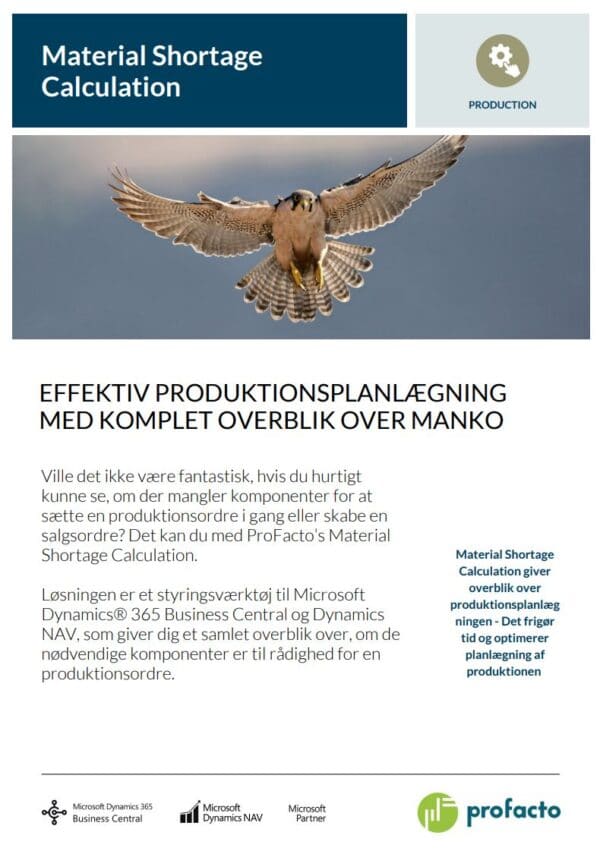 Production planning with a complete overview of shortages